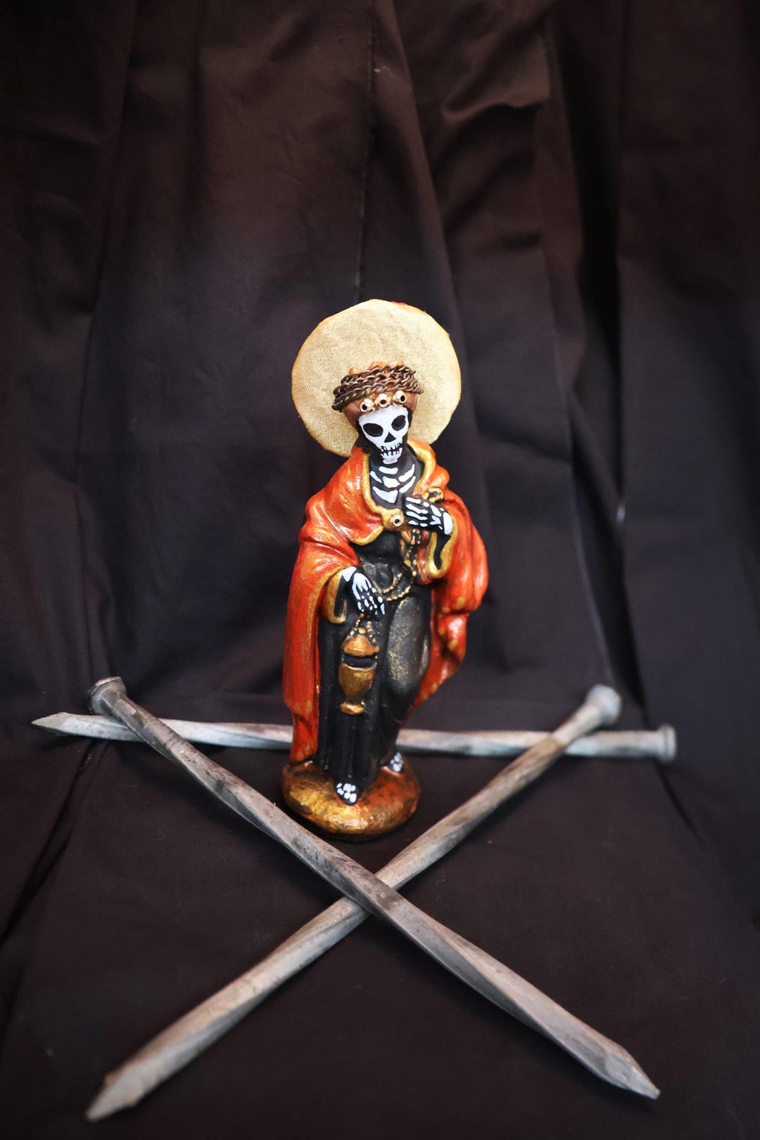 Red & Gold Santa Muerte Statue~ La Santisima Muerte Statue 5.5 Inches ...
