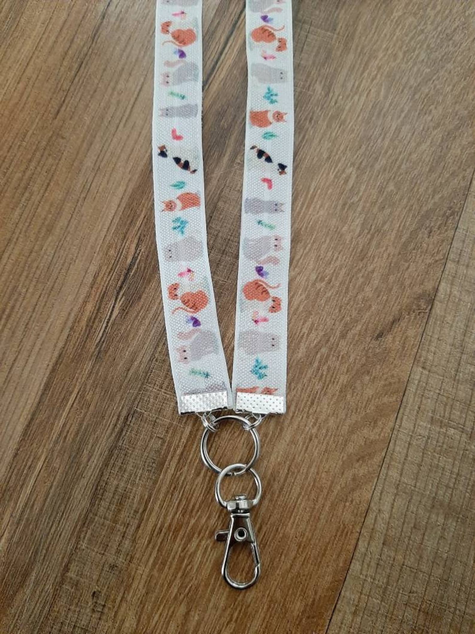 Cat Lanyard Lanyard With Id Badge Strong Lanyard Trendy | Etsy
