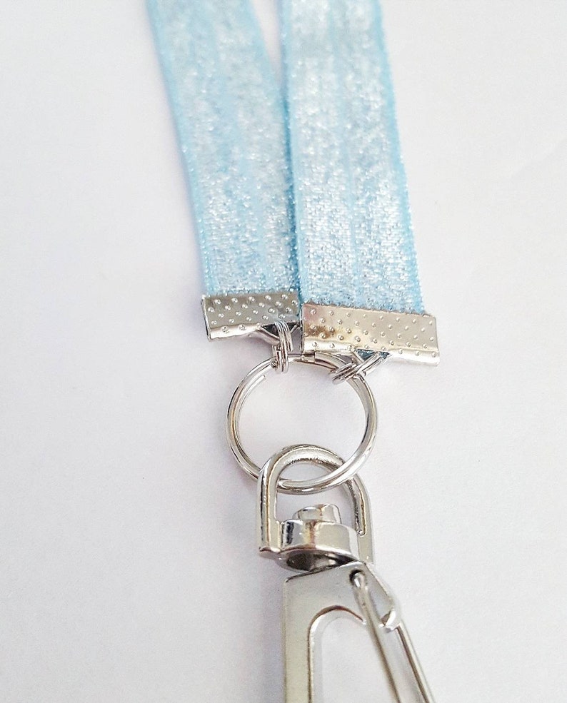 Light Blue Sparkle Lanyard Badge Id Holder Necklace - Etsy