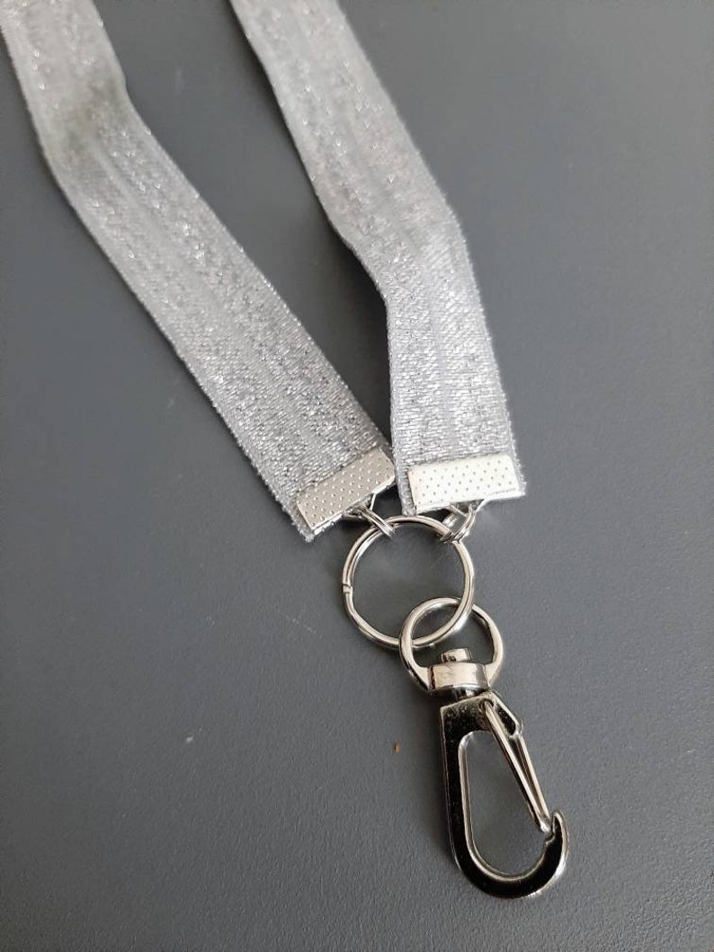 Sparkle Gray Lanyard Badge Id Holder Necklace Lanyard | Etsy
