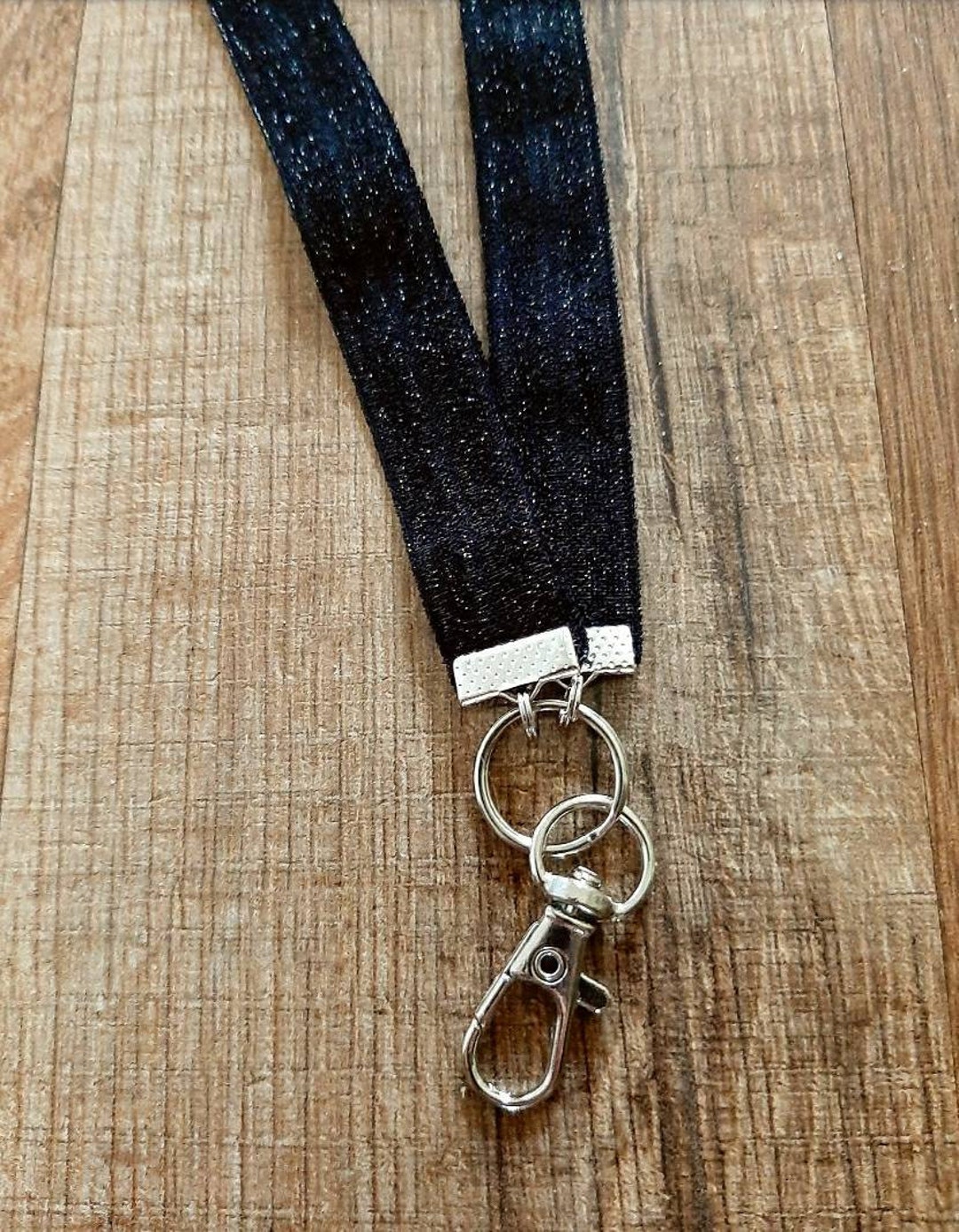 Black Sparkle Lanyard | Badge Id Holder | Necklace Lanyard | Elastic ...
