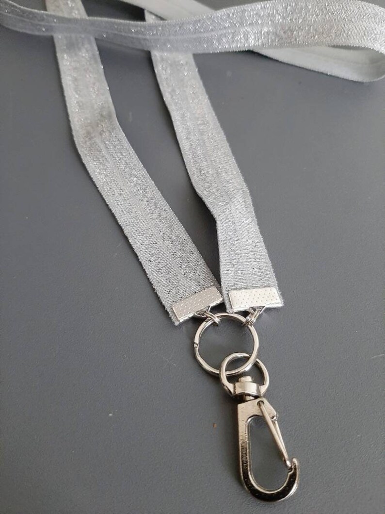 Sparkle Gray Lanyard Badge Id Holder Necklace Lanyard | Etsy