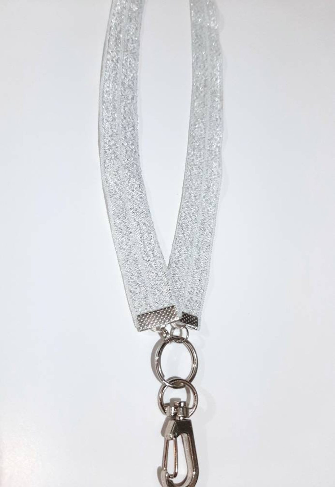 Sparkle White Lanyard | Badge Id Holder | Necklace Lanyard | Elastic ...