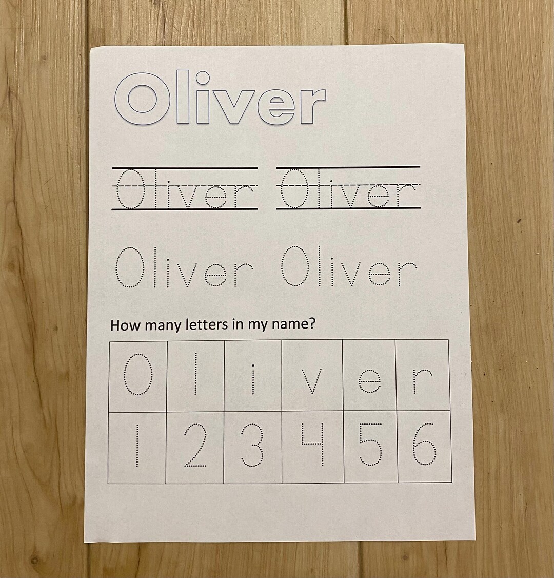 Pre-k Custom Name and Number Tracing, Name Writing Practice, How Many ...