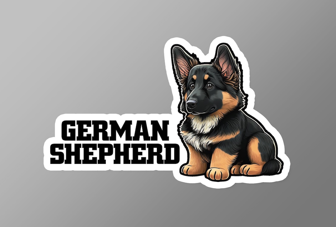 GSD Puppy Die-cut Stickers, German Shepherd Lover Gift, Laptop Decal ...
