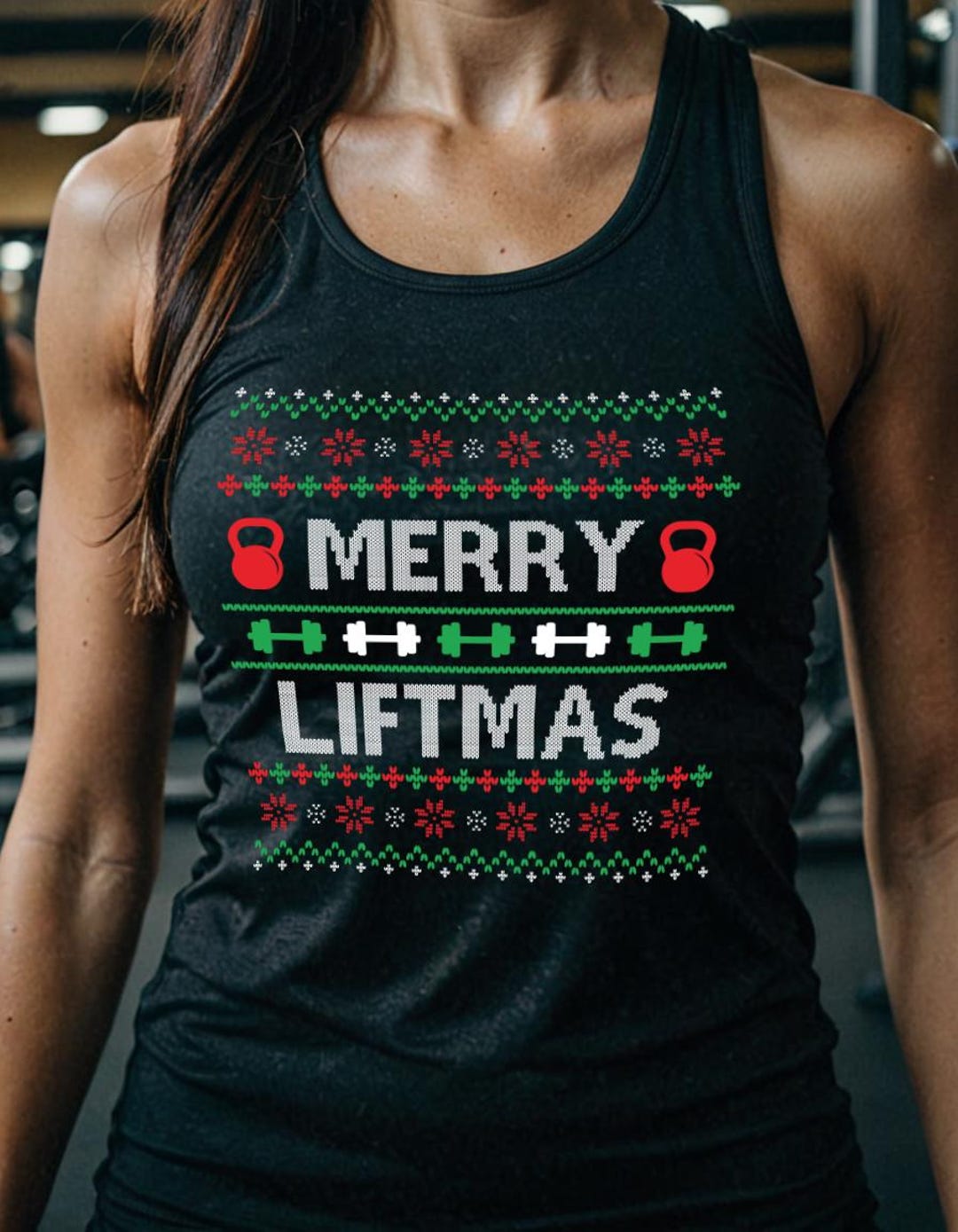 Merry Liftmas Christmas Fitness Tank, Christmas Gift, Workout T-shirt ...