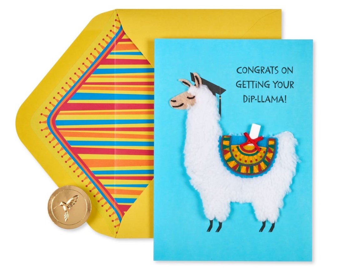 Graduation - Funny Llama - Papyrus Greeting Card New Sealed (ONE) - Etsy