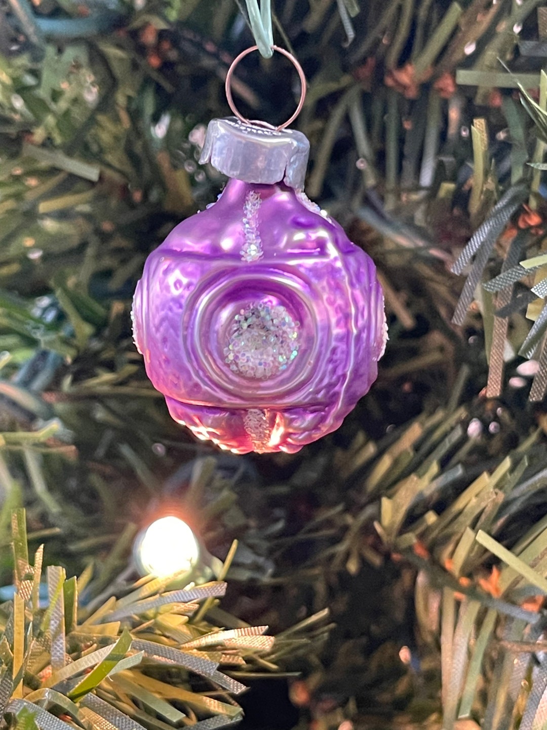 Inge-glas Miniature Purple Form Kugel Glass Ornament - Etsy