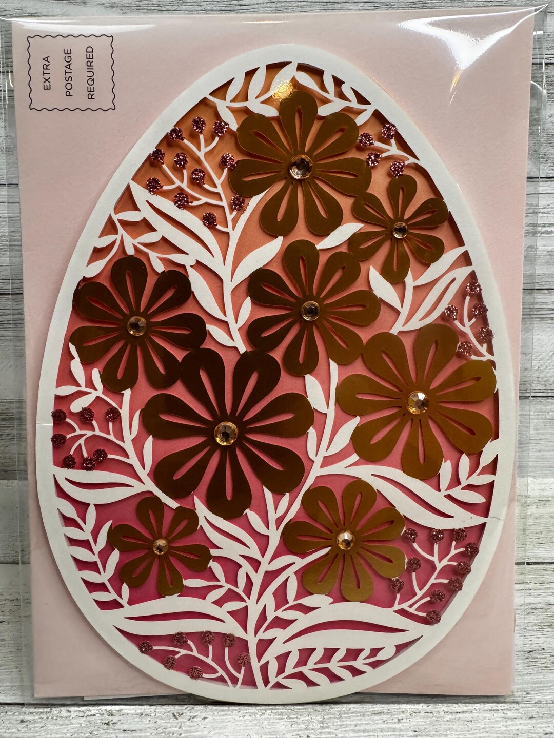 Easter - Spring Pink Easter Egg Greeting Card by Papyrus (ONE) New - Etsy
