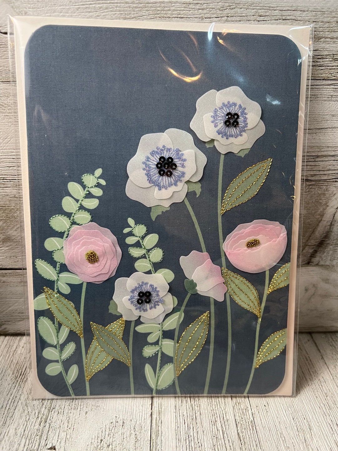 Blank - Floral Papyrus Card (one) - Etsy
