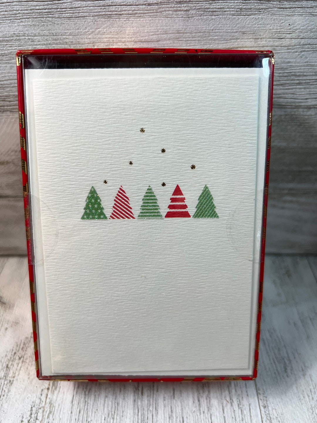 Festive Holiday Trees Christmas Cards Set of 20 Boxed New - Etsy