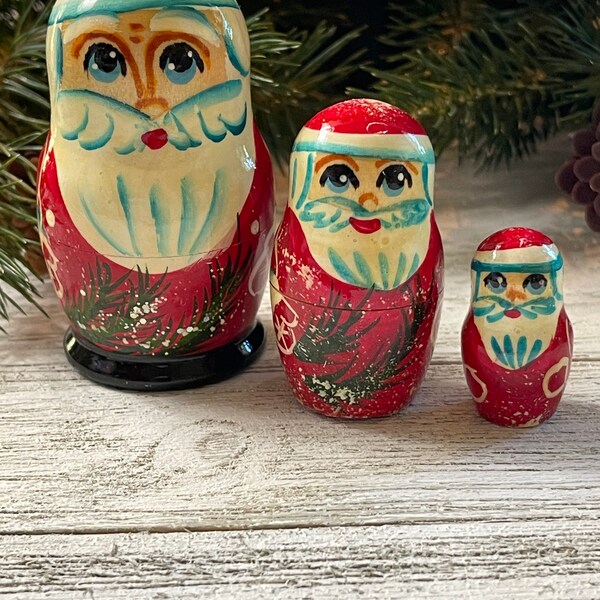 Santa Nesting Dolls - Etsy