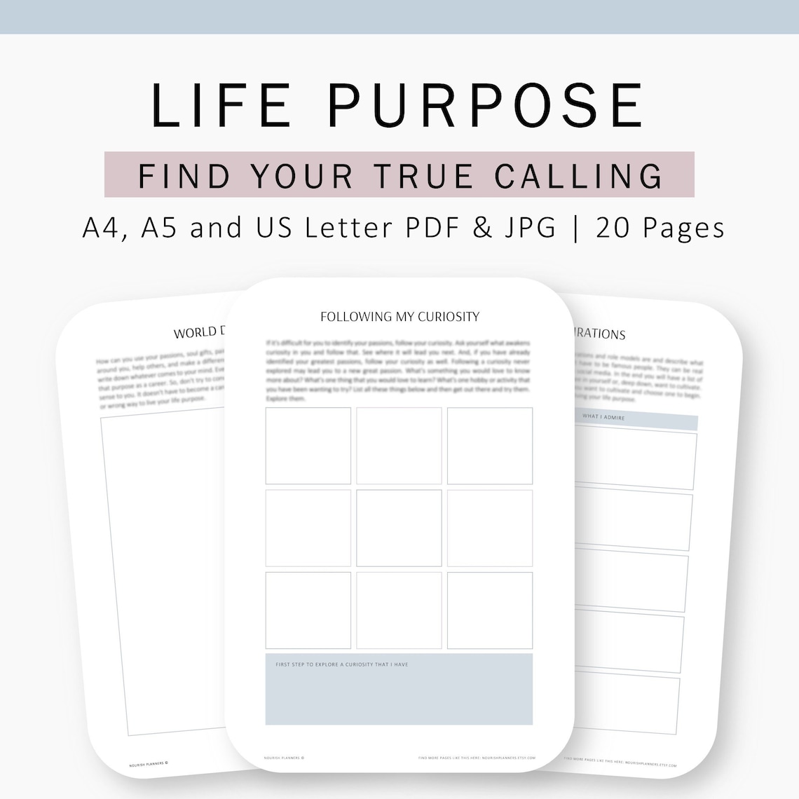 Life Purpose Journal Self Discovery Printable Journal - Etsy