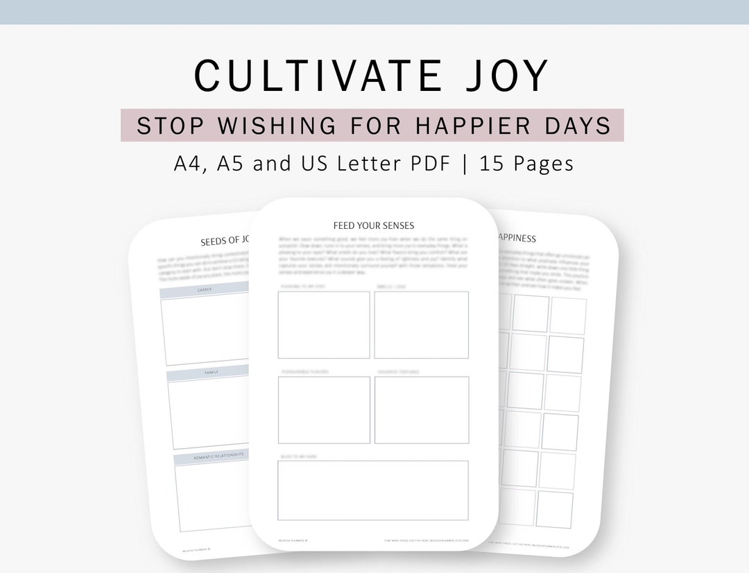Joy Journal, Happiness Planner, Wellness Goals, Positive Mindset, Self ...