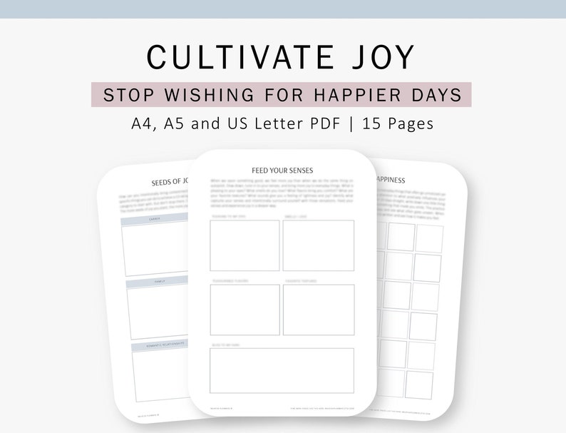 Joy Journal, Happiness Planner, Wellness Goals, Positive Mindset, Self ...