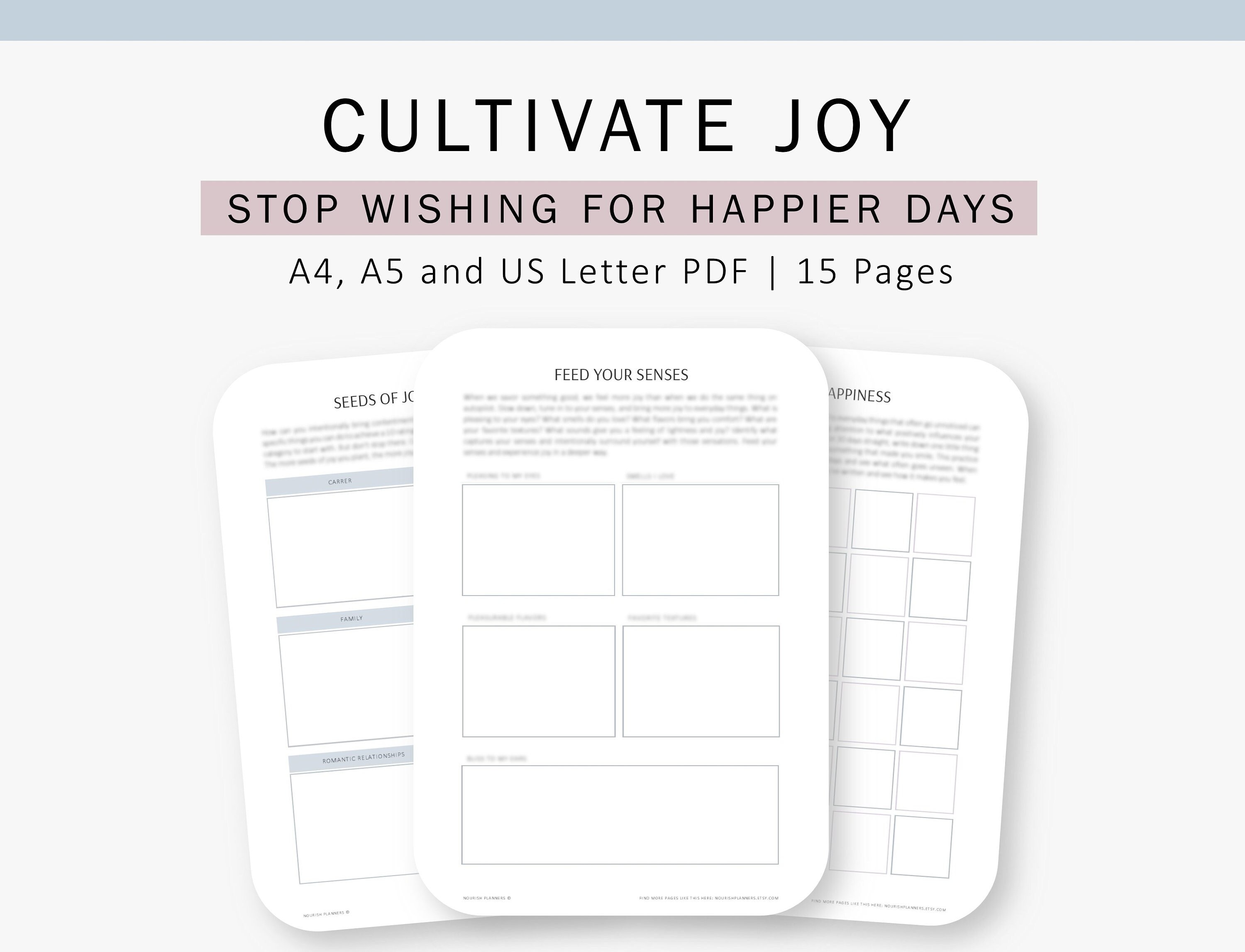 Joy Journal, Happiness Planner, Wellness Goals, Positive Mindset, Self ...