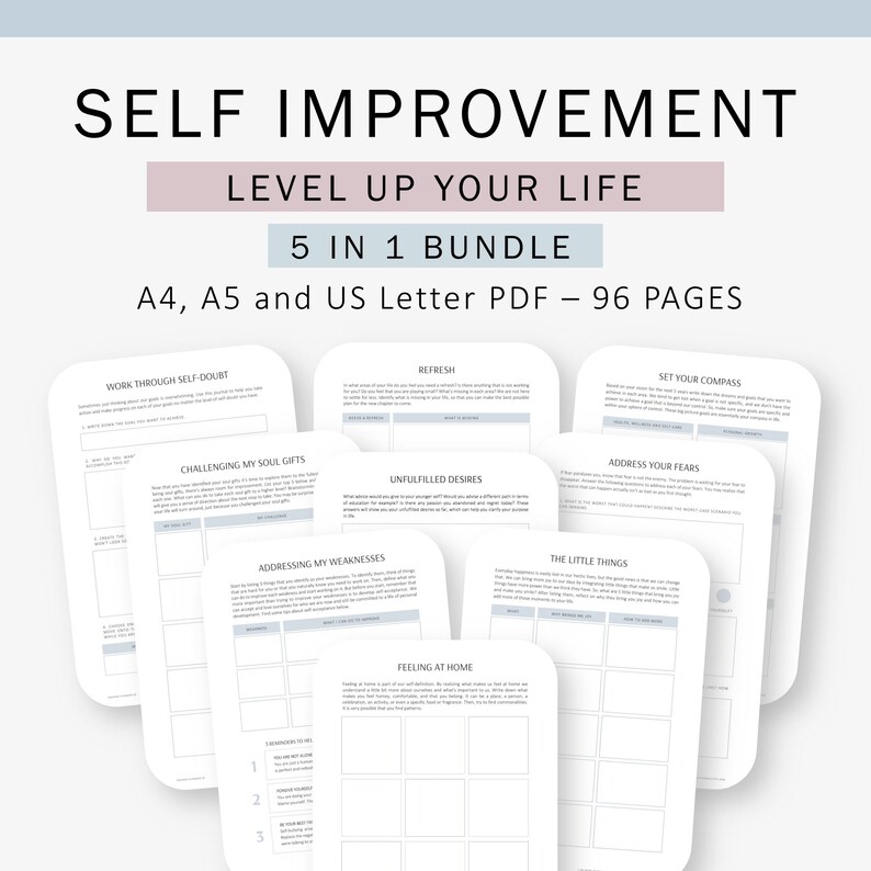Self Improvement Kit Bullet Journal Digital Planner - Etsy UK