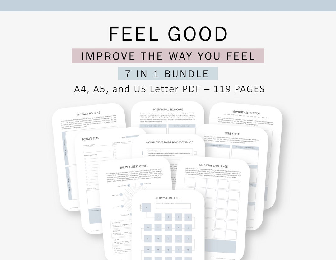 Wellness Kit, Bullet Journal, Digital Planner, Printable Binder Inserts ...