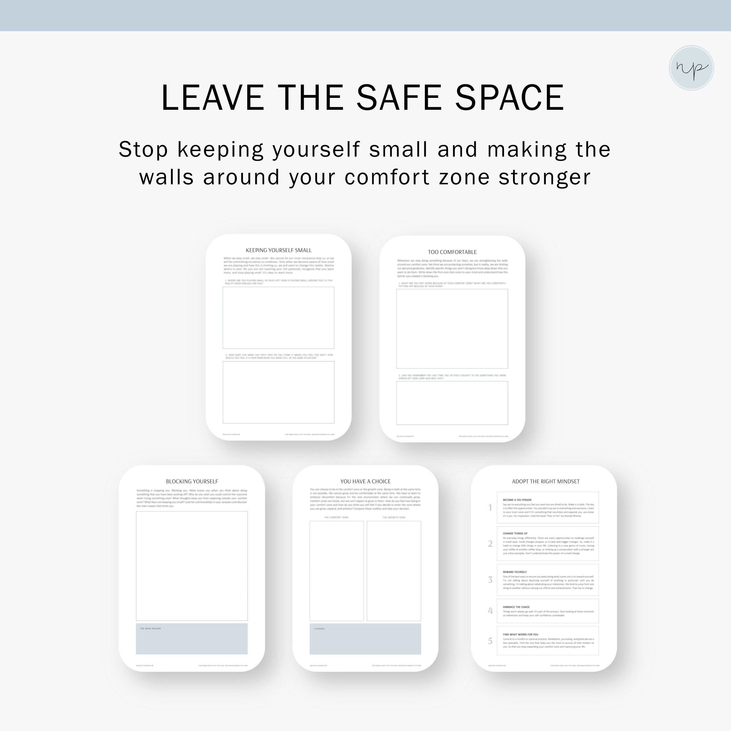 Comfort Zone Journal, Digital Templates, Writing Journal, Personal ...