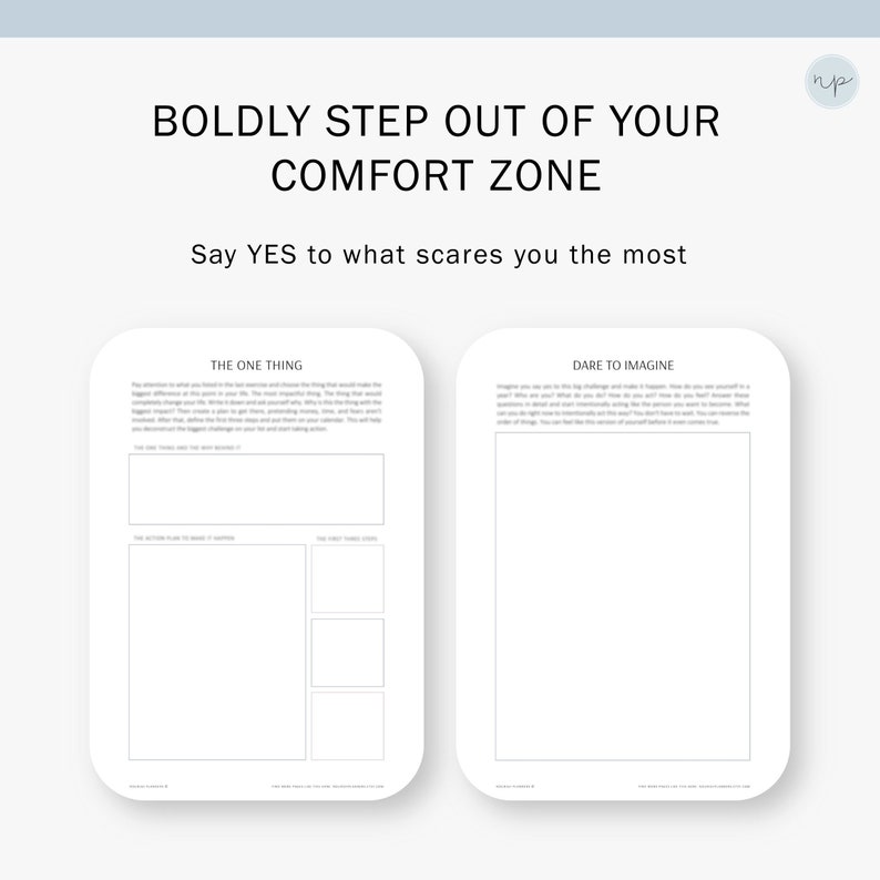 Comfort Zone Journal, Digital Templates, Writing Journal, Personal ...