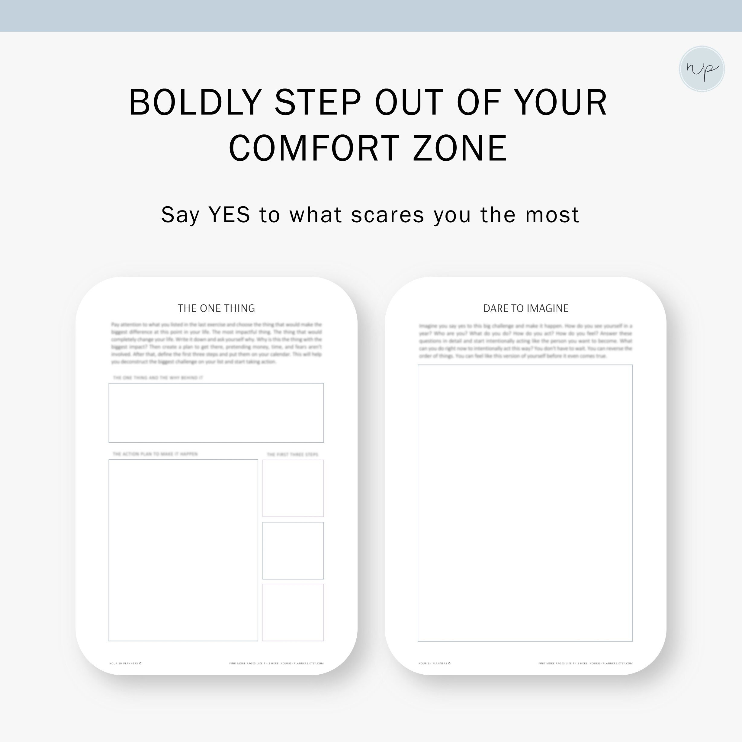 Comfort Zone Journal, Digital Templates, Writing Journal, Personal ...