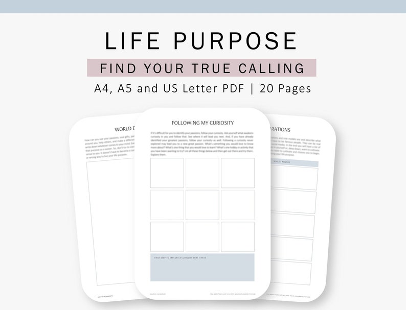 Life Purpose Journal, Self Discovery, Printable Journal, Digital ...