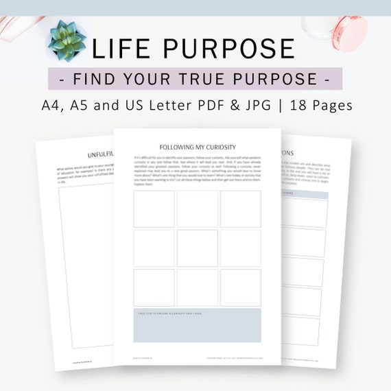 Life Purpose Journal Self Discovery Printable Journal | Etsy