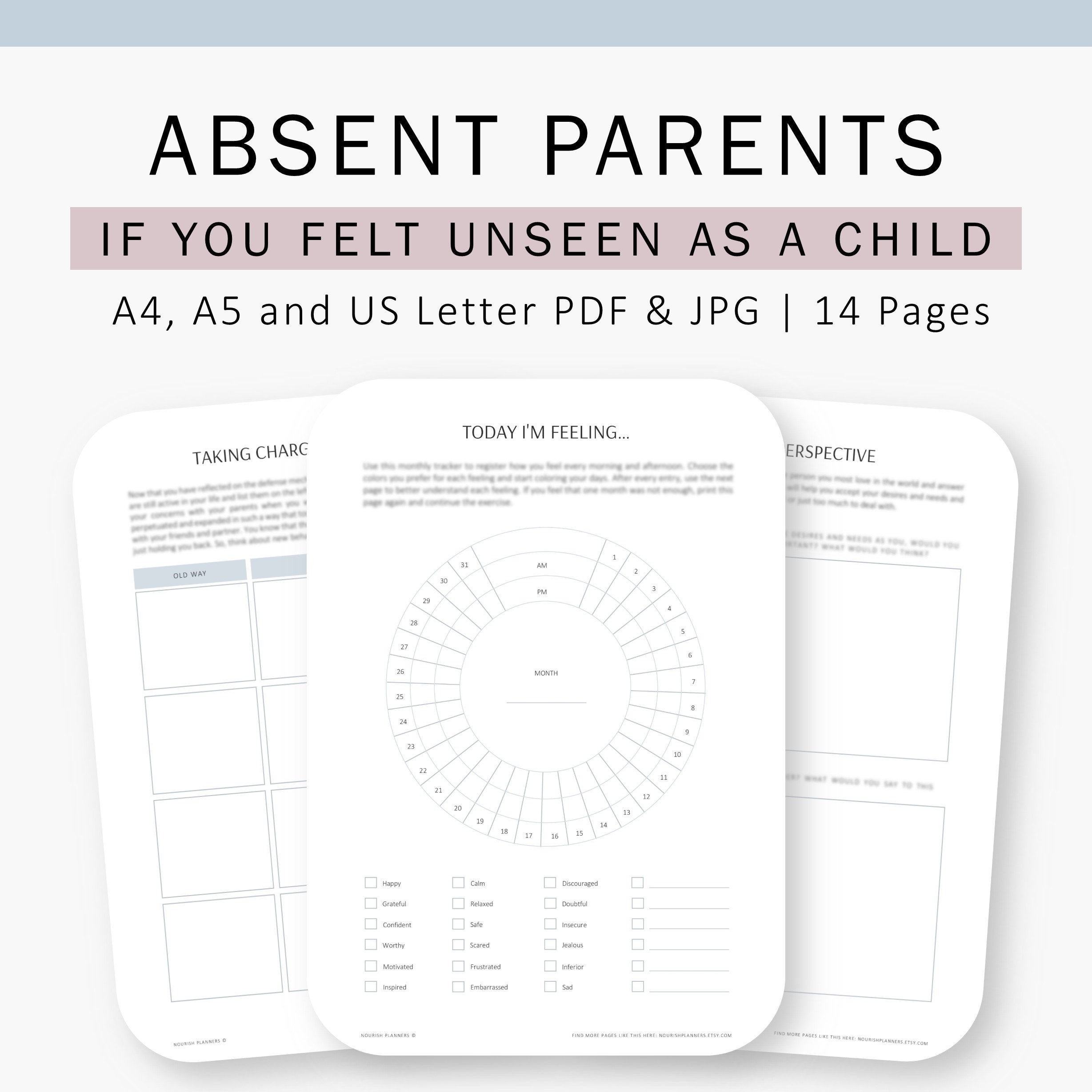 Absent Parents Therapy Bullet Journal Mental Health Healing - Etsy
