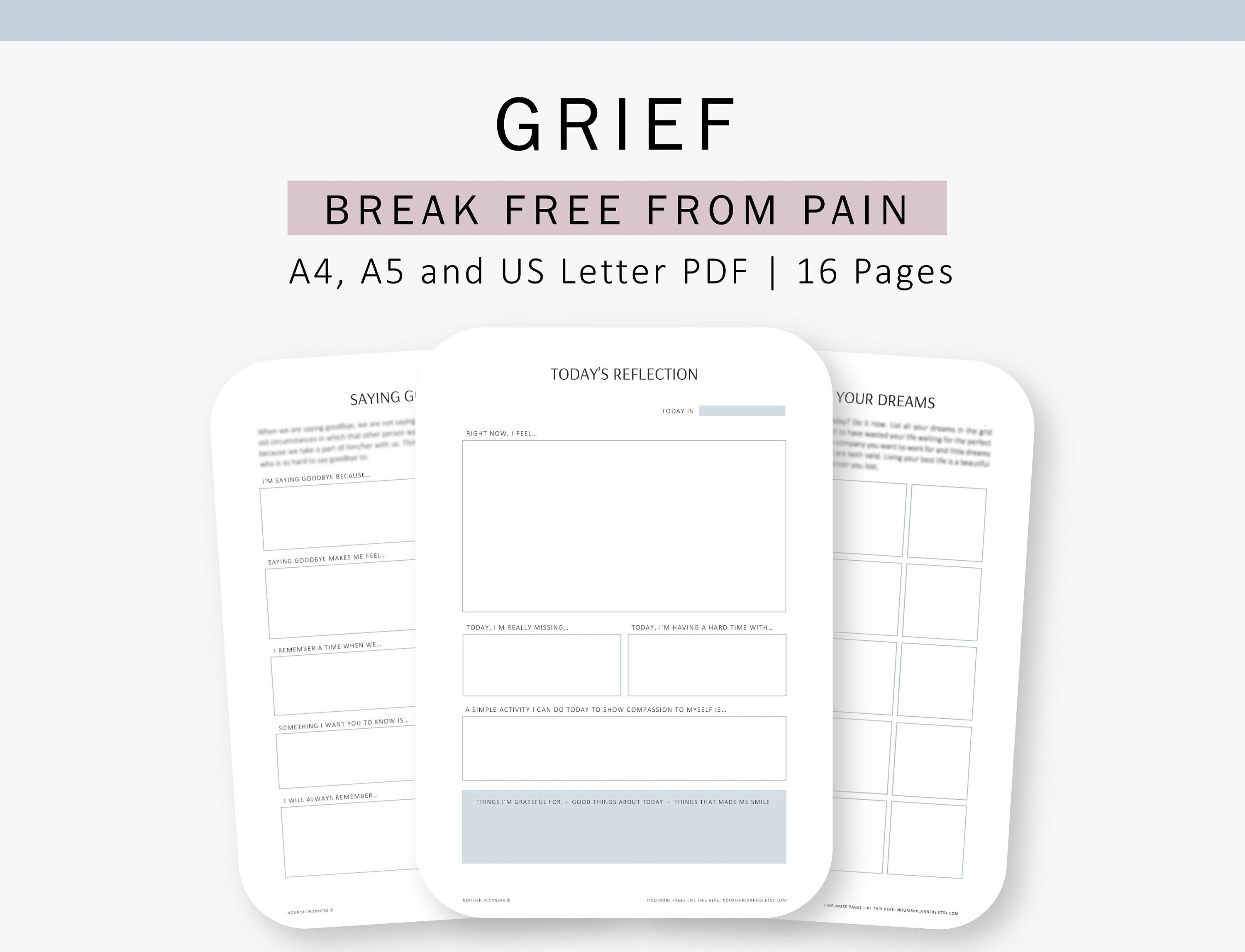 Grief Therapy, Grieve Bullet Journal, Mental Health, Digital Planner ...
