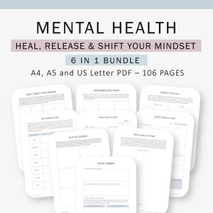 Mental Health Kit, Bullet Journal, Digital Planner, Printable Binder ...