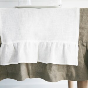Ruffled Table Runner, Custom Table Runner From Organic Linen Fabric ...