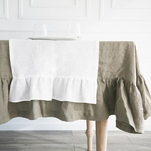 Ruffled Table Runner, Custom Table Runner From Organic Linen Fabric ...
