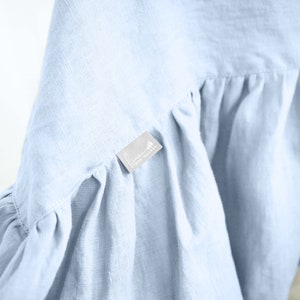 Linen Ruffled Baby Blue Tablecloth | Custom Pastel Tablecloth From Soft ...