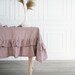 Double Ruffle Dusty Violet Tablecloth/custom Pastel Linen Tablecloth ...