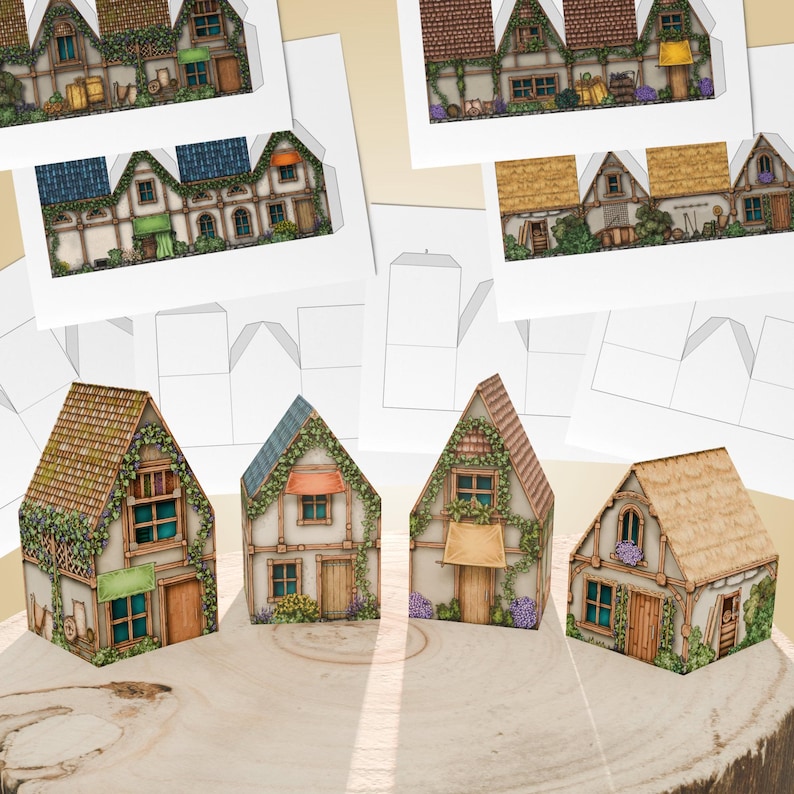 Printable Tiny Village | Fun Screen-free Activity | Build 4 Cottages ...