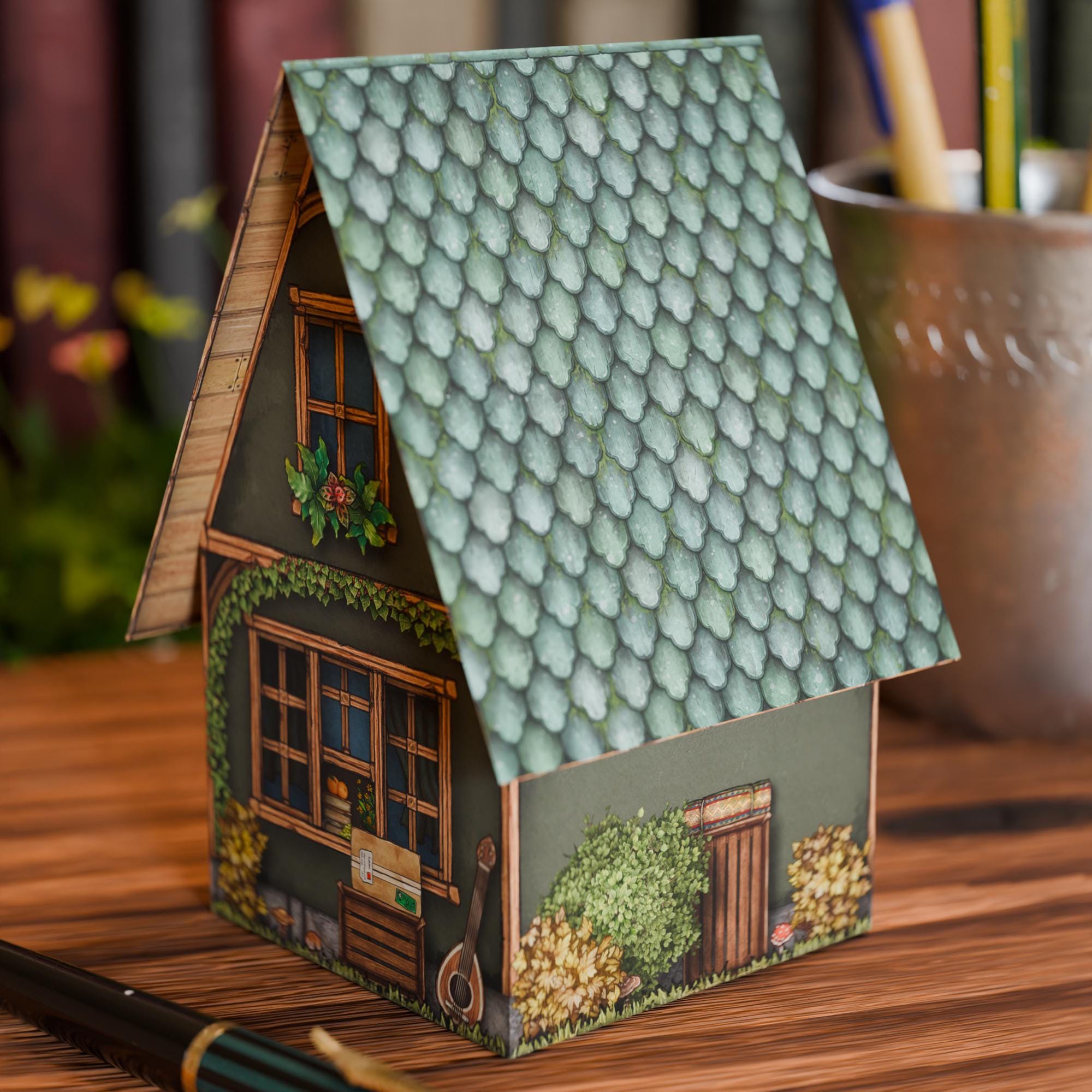 Printable Paper House PDF Template | Florist Shop | Bookshelf Decor - Etsy