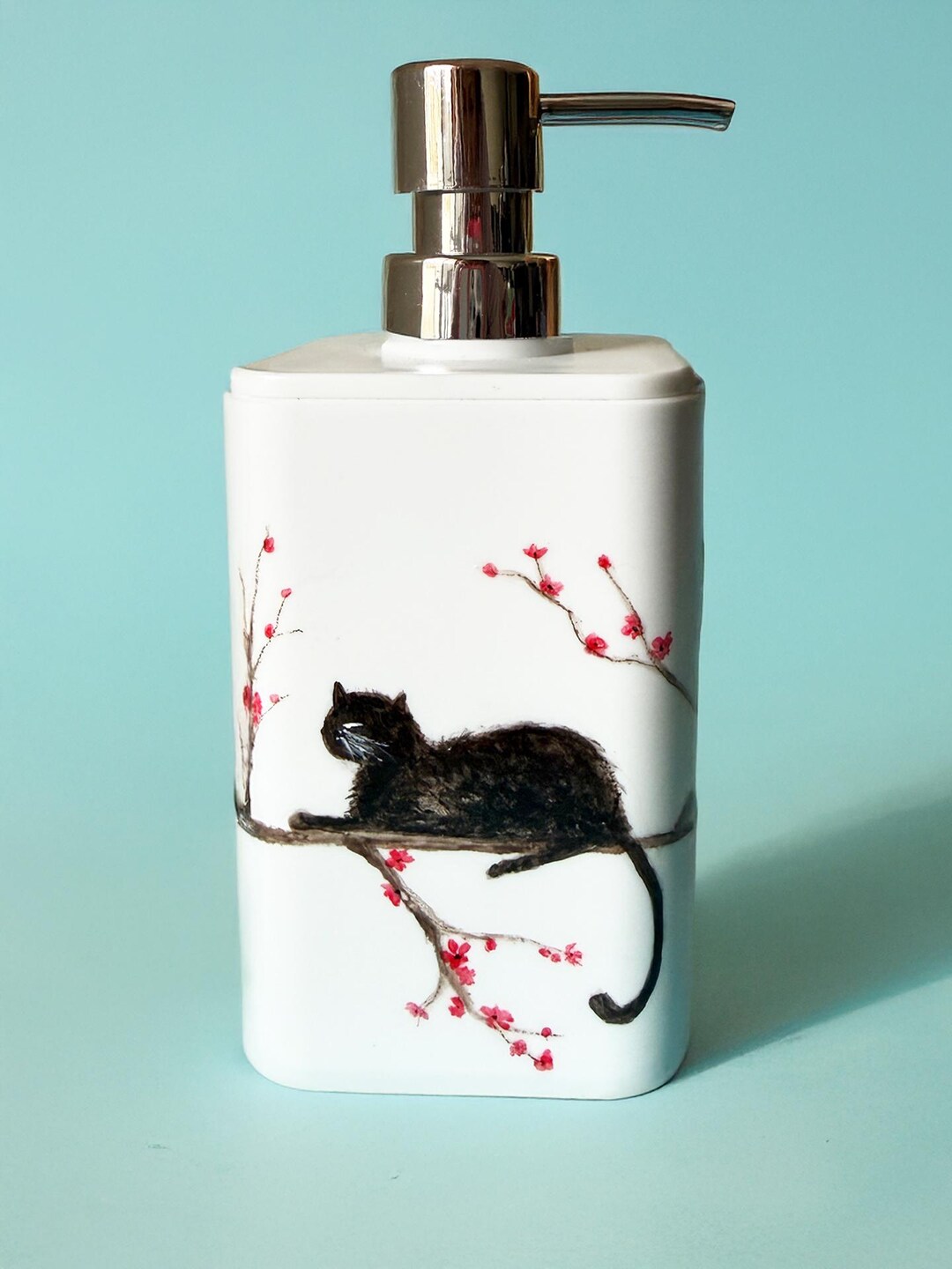 Hand Painted Cat With Cherry Blossom | Hummingbird | Red Cardinal Soap ...