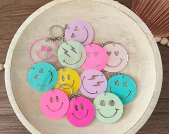 Happy Face Keychain Smiley Face Keychain Have a Nice Day - Etsy