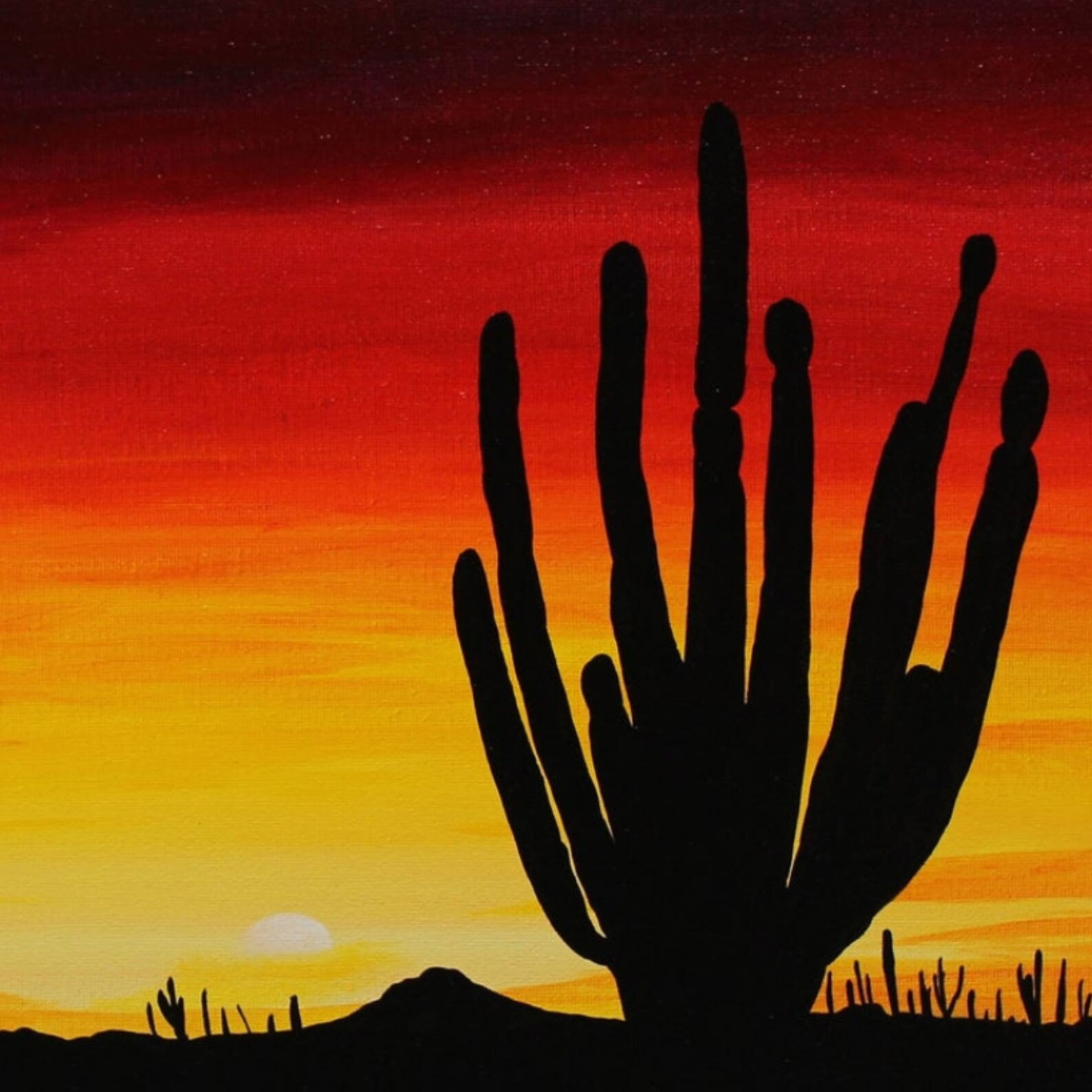 Sonoran Sunset- Arizona Sunset Art -10x20- Landscape Art- Large ...