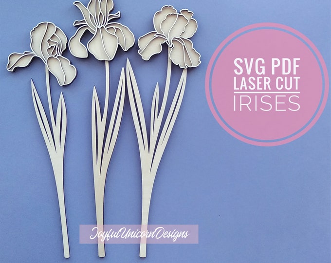 Iris SVG, Iris Flower SVG, February Birth Month Flower SVG, Laser Cut ...