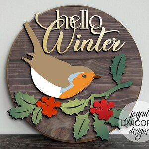 Christmas Wood Round Signs SVG Bundle, Winter Holiday Signs, Glowforge ...