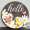 Hello Spring Door Hanger SVG, Tulip Wood Round Sign, Spring Fence SVG ...