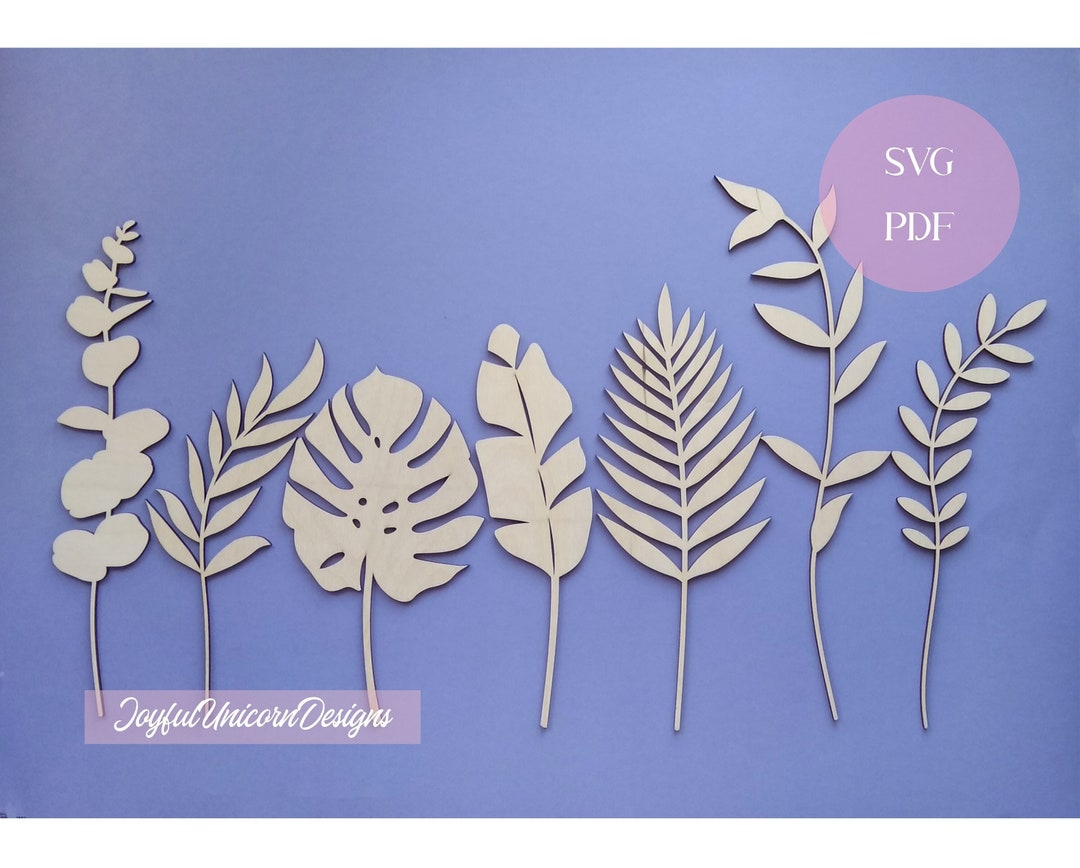 Leaves Bundle SVG Tropical Leaves SVG Laser Cut File for - Etsy