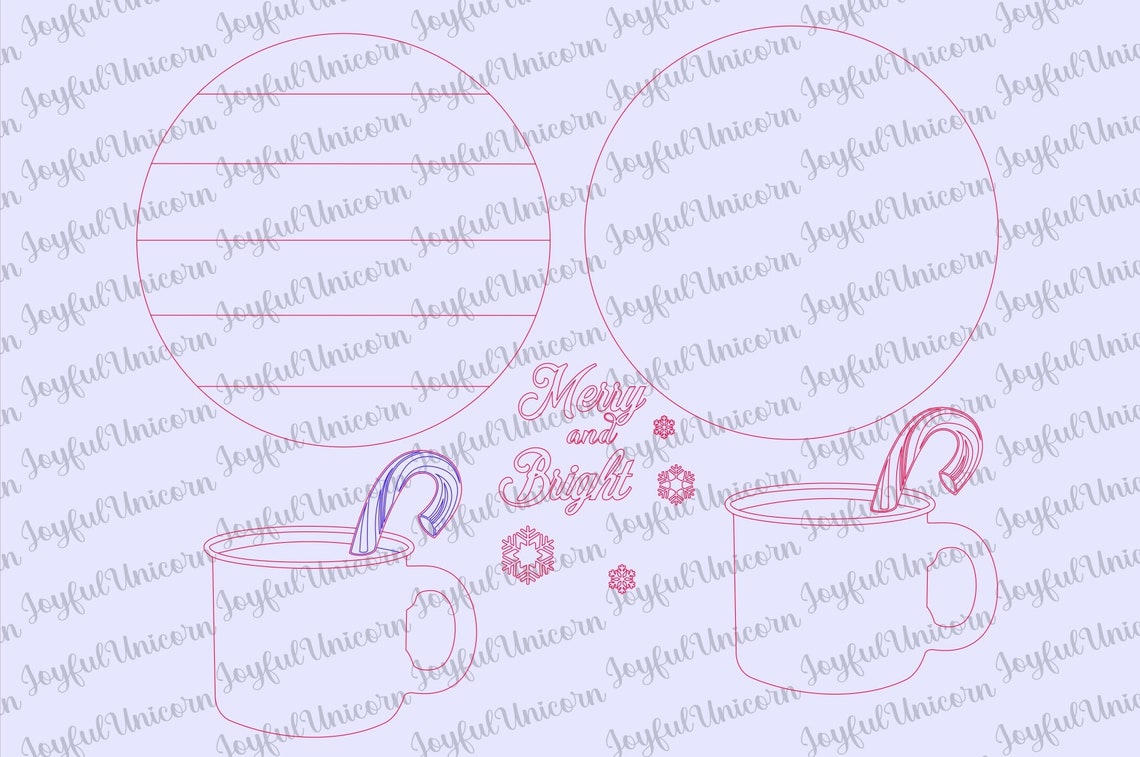 Hot Cocoa Mug Sign SVG Merry and Bright Christmas Sign SVG - Etsy