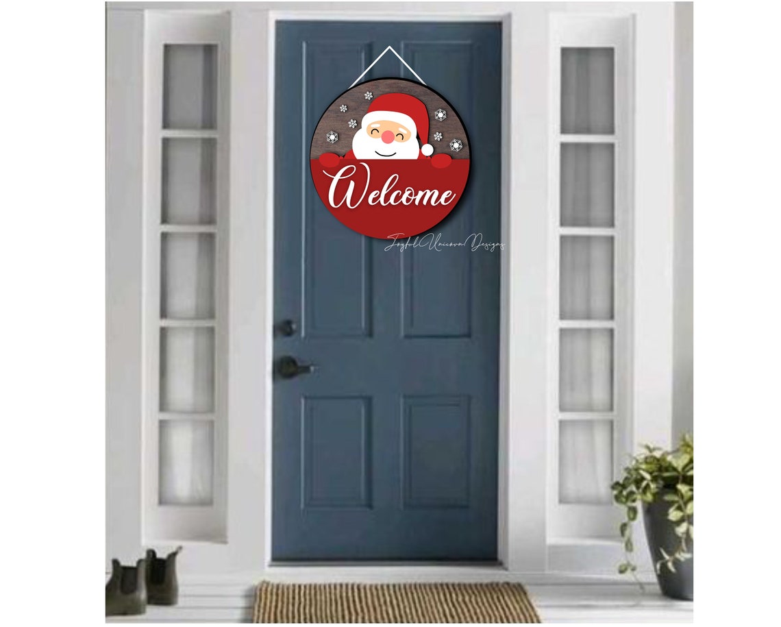 Santa Claus Welcome Sign SVG Santa Claus Door Hanger SVG - Etsy