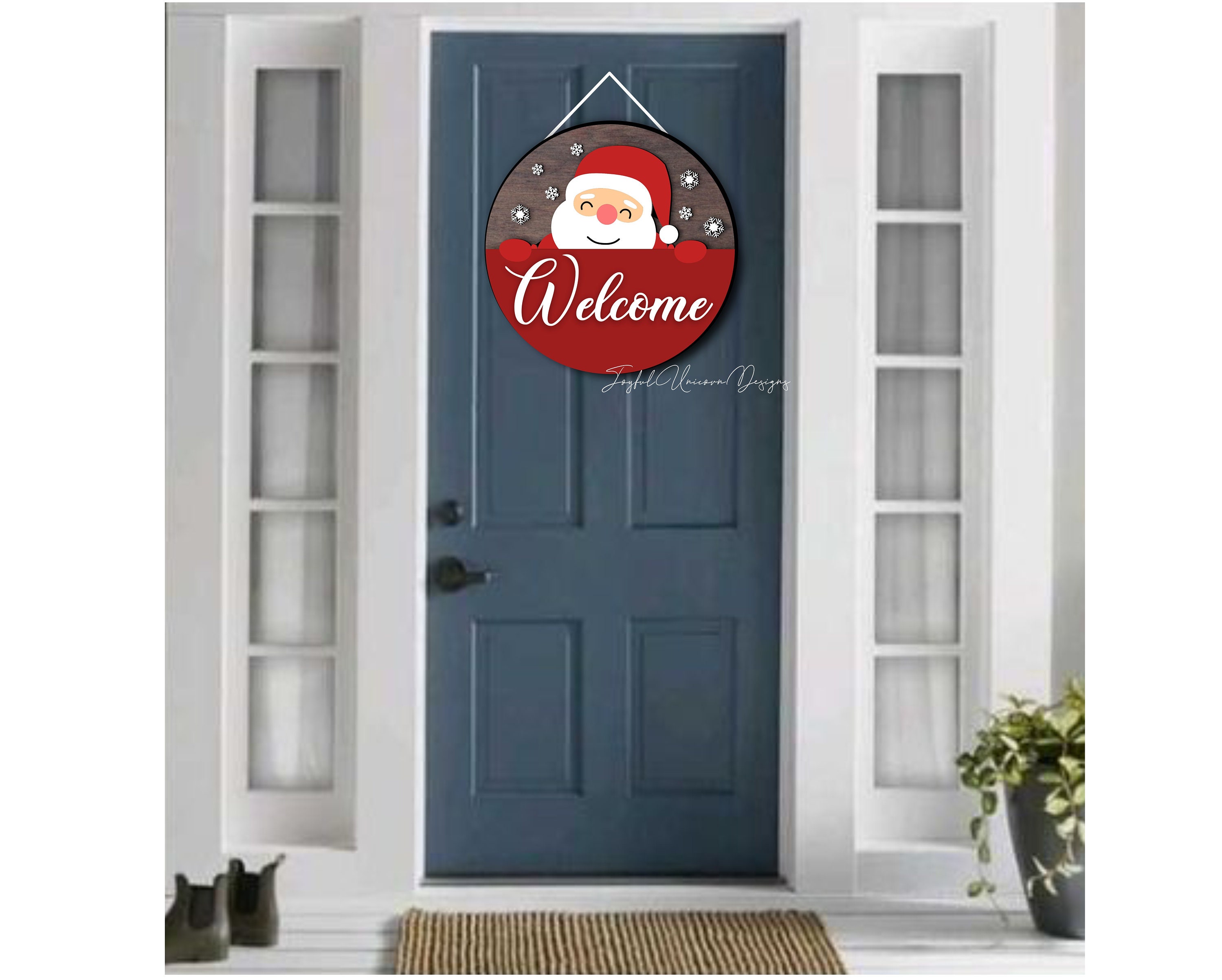 Santa Claus Welcome Sign SVG Santa Claus Door Hanger SVG - Etsy