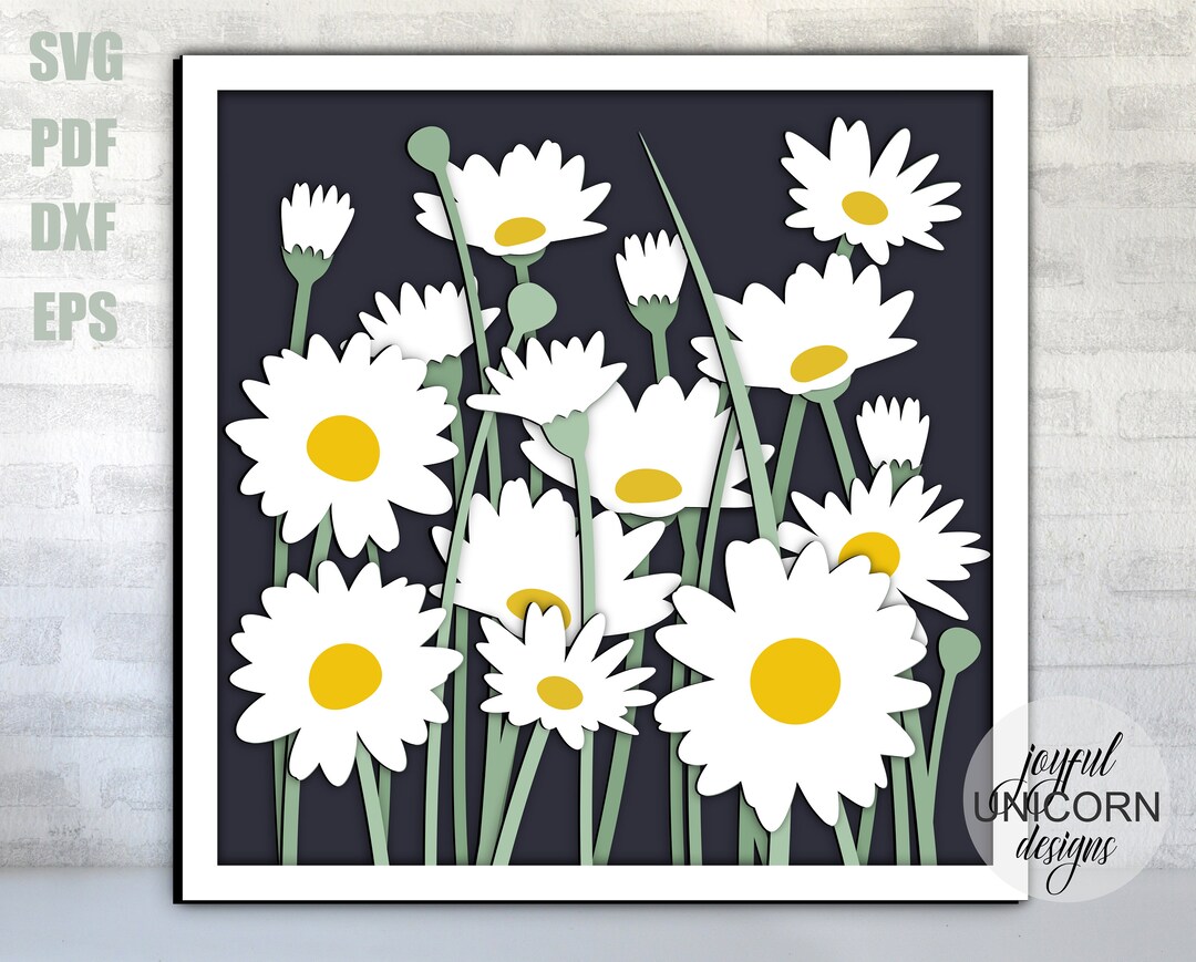 3D Layered Daisy SVG, Multilayer Flower Mandala, Cricut Flower Template ...
