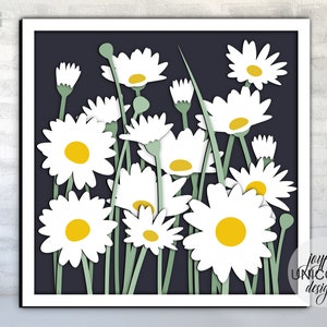 3D Layered Daisy SVG, Multilayer Flower Mandala, Cricut Flower Template ...
