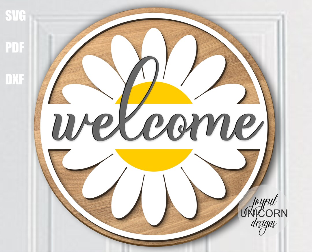 Daisy Welcome Sign SVG Summer Welcome Sign SVG Floral Door - Etsy