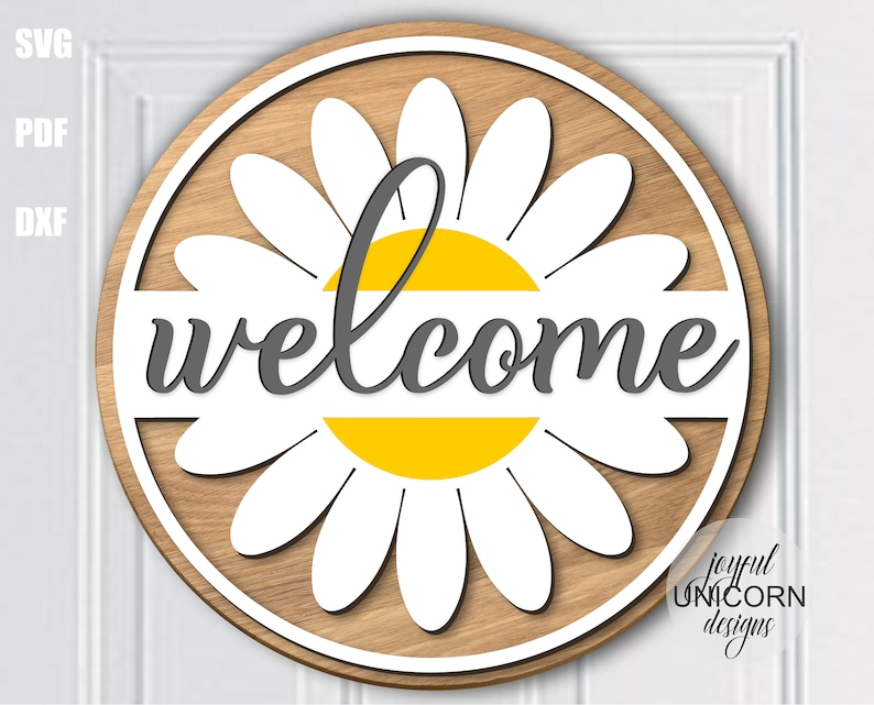 Daisy Welcome Sign SVG Summer Welcome Sign SVG Floral Door - Etsy